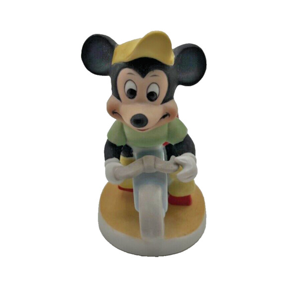Disney | Art | Walt Disney Mickey Mouse Statue Riding Bicycle Figurine ...